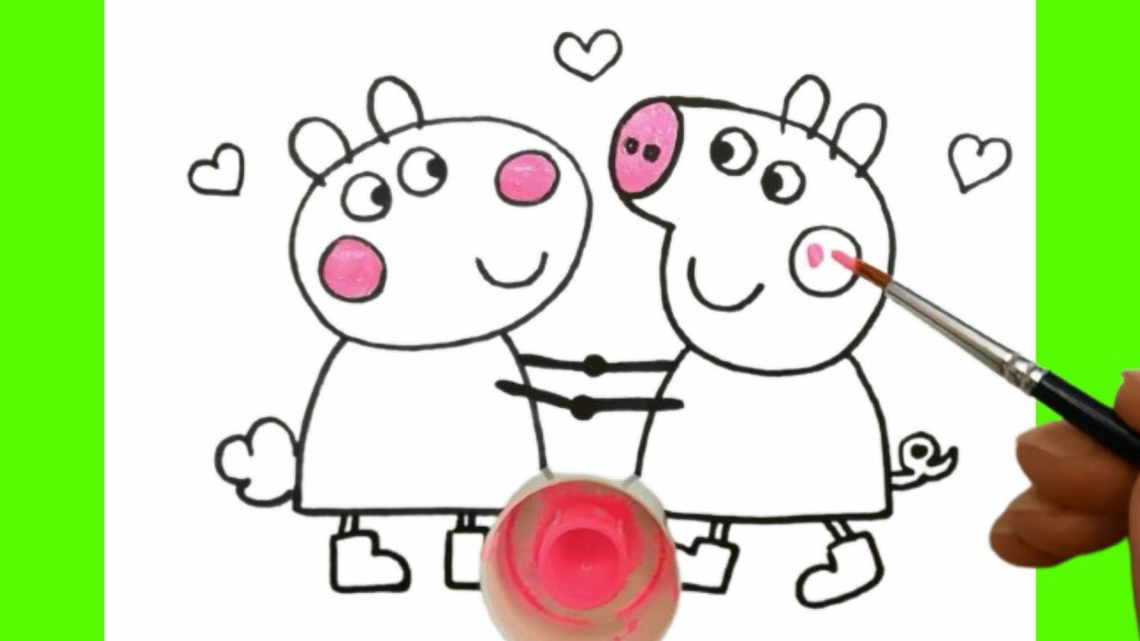 Peppa Pig Drawing, Painting and Coloring for Kids, Toddlers - YouTube