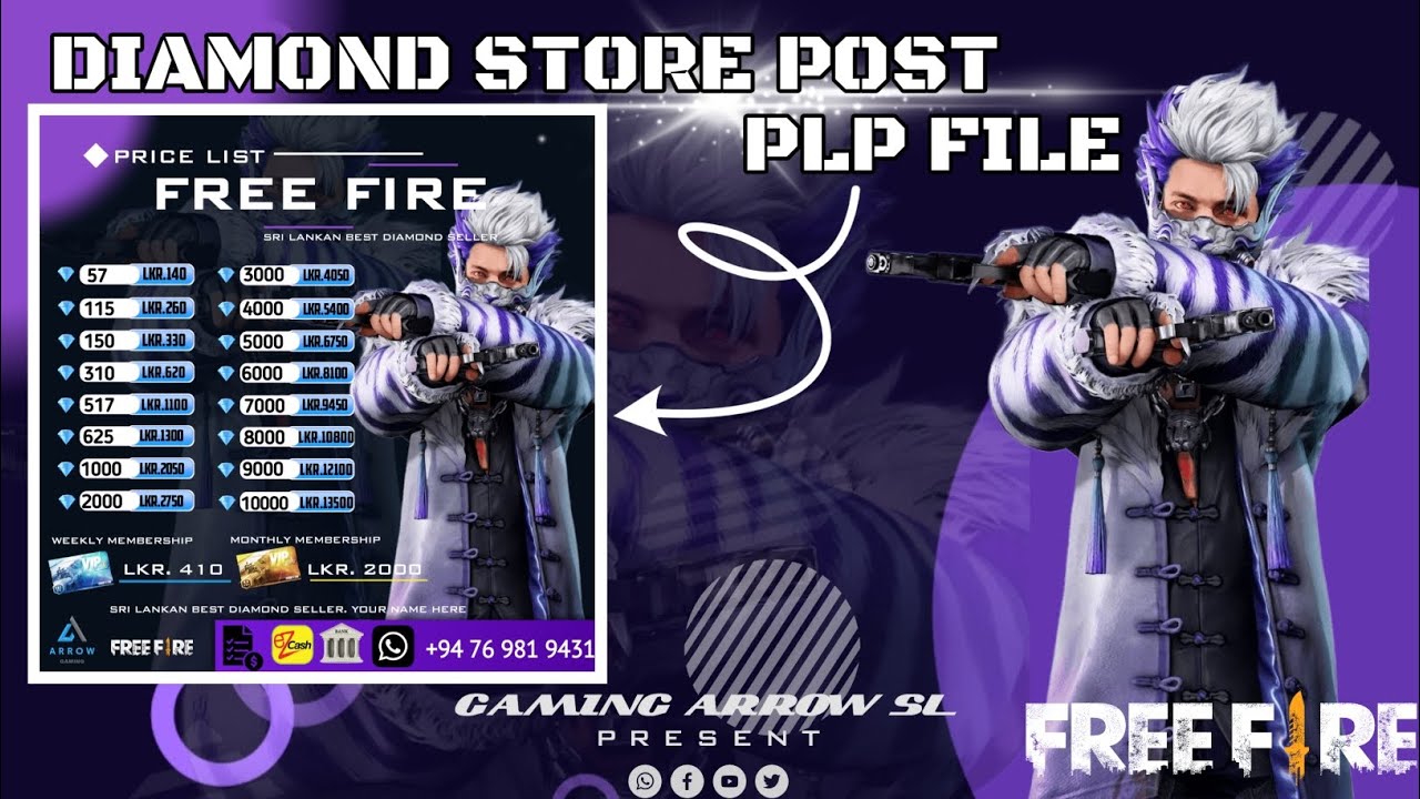 Free Fire Diamonds Store Post PLP File | GAMING ARROW SL | Garena Free ...