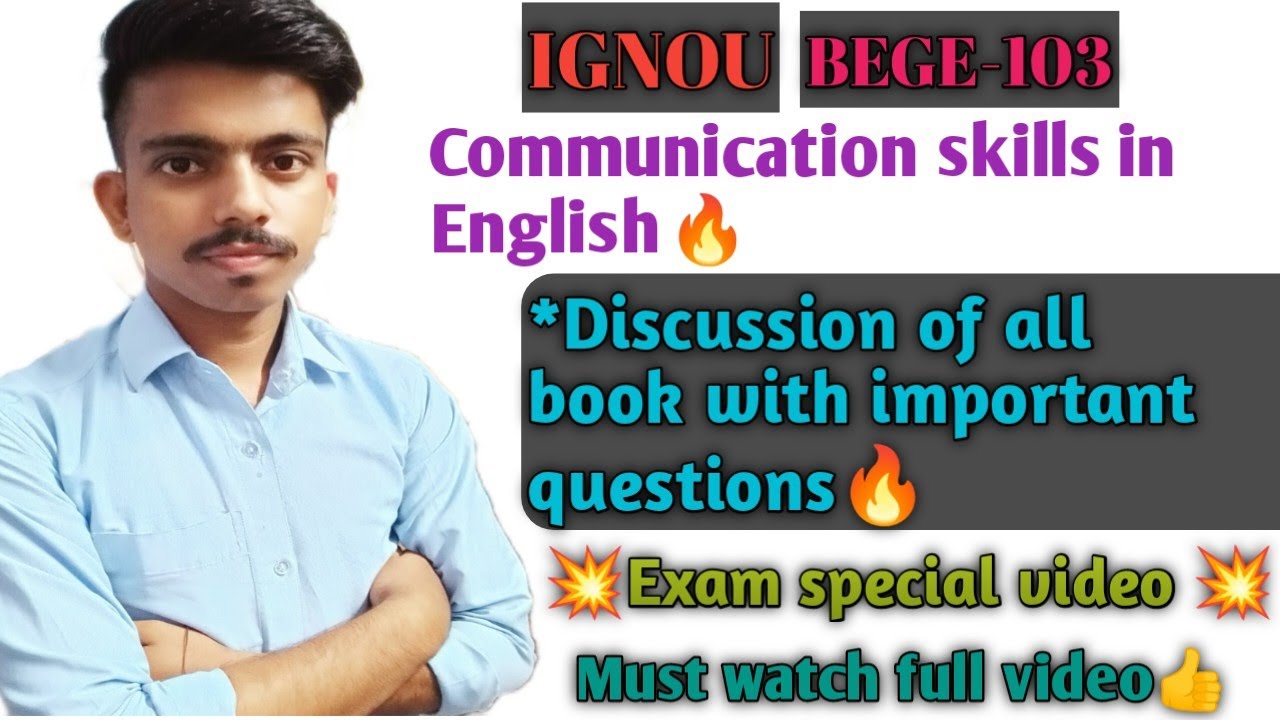 🔥IGNOU🔥BEGE-103, Full book complete, Exam special video👈 - YouTube