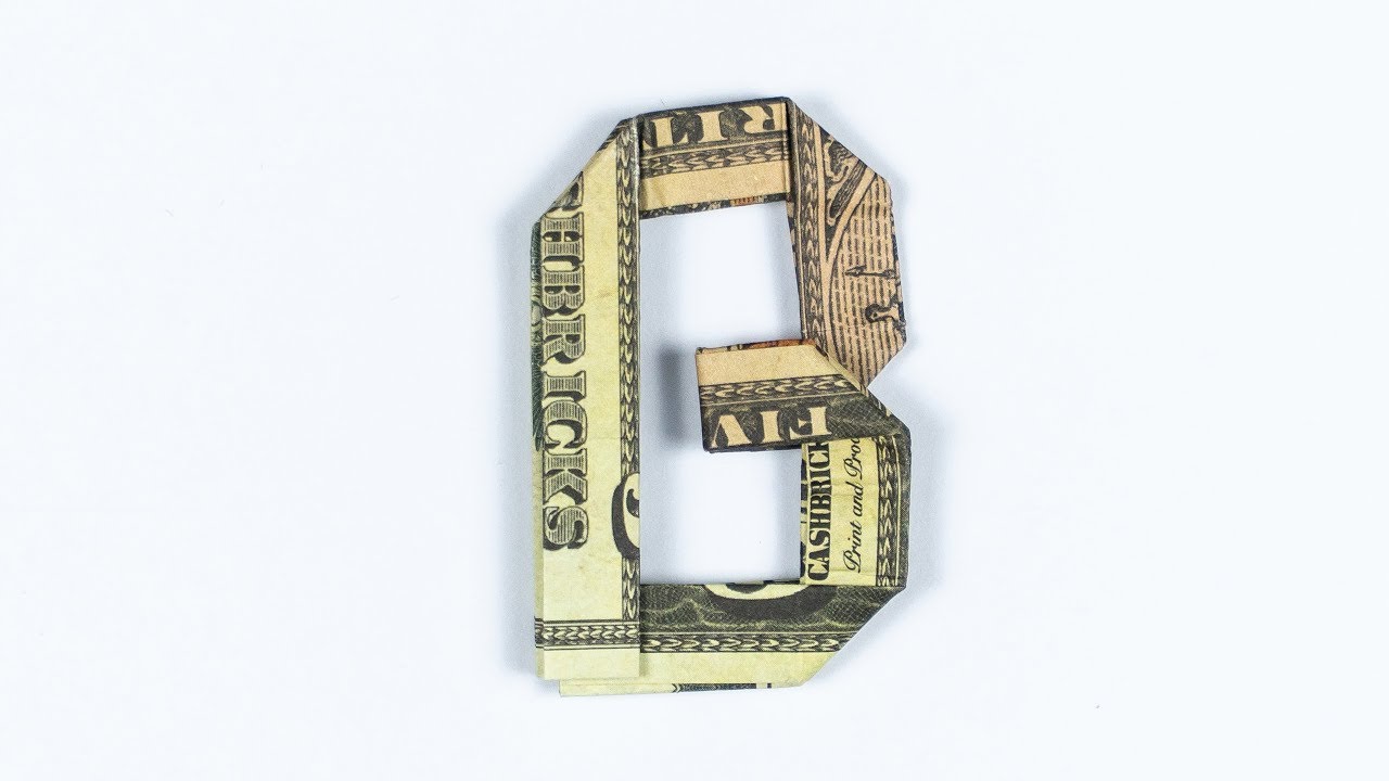Money Origami Alphabet Letter B 🤩 COMPLETE Dollar Alphabet - YouTube
