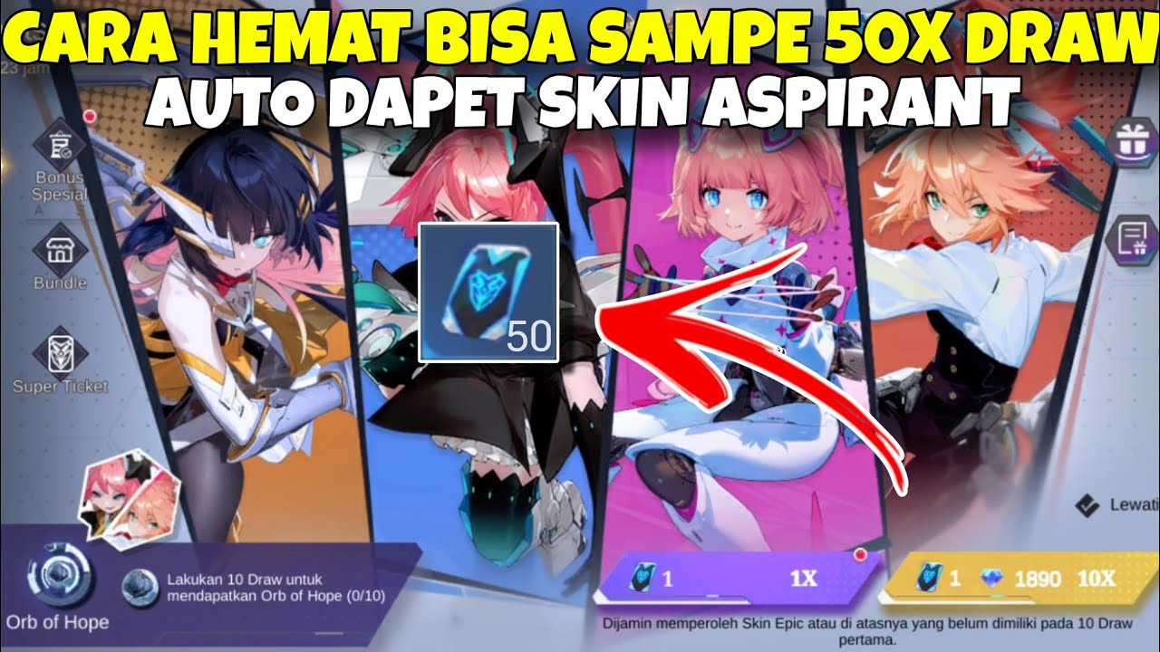 CARA HEMAT 50X DRAW ! AUTO PANEN SKIN EPIC LIMITED & SKIN ASPIRANT ...
