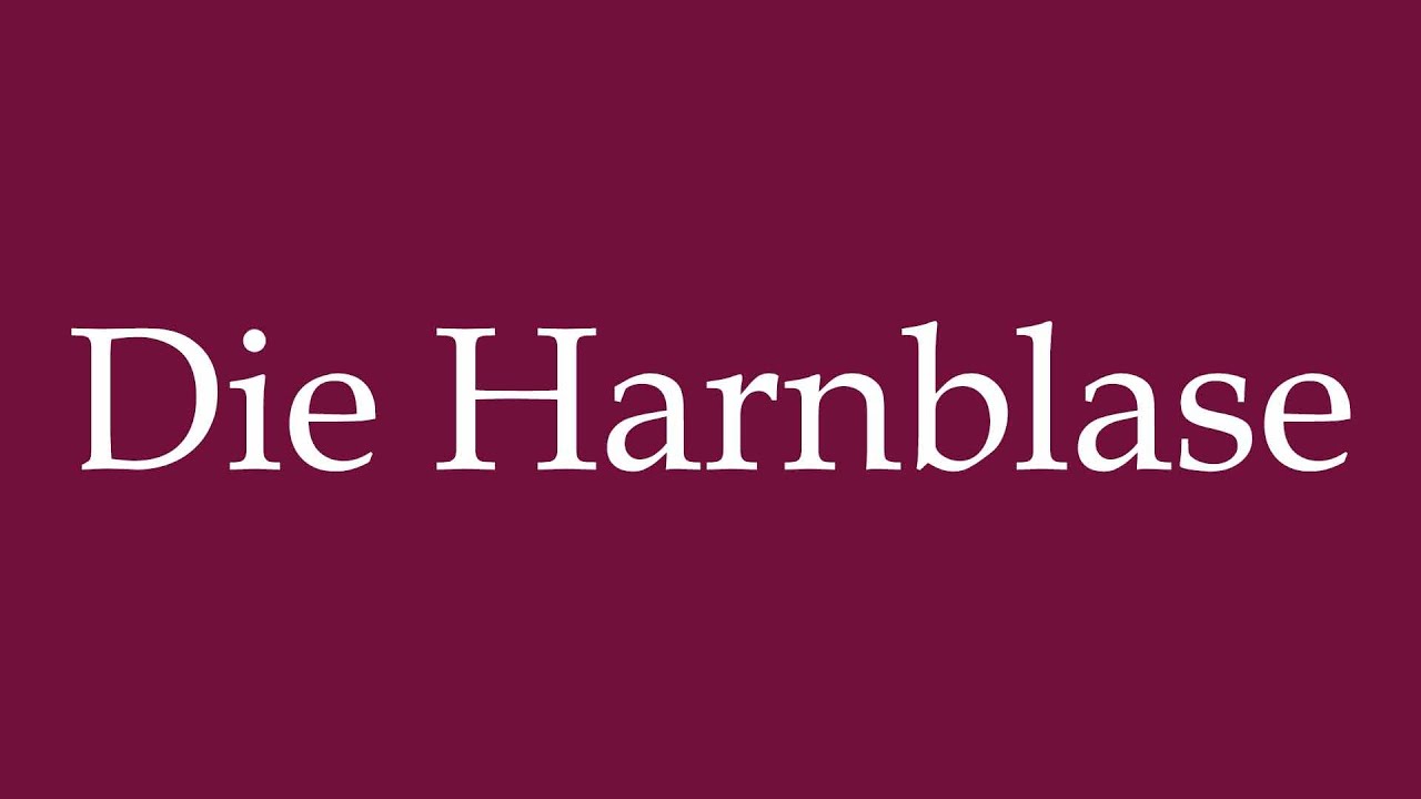 How to Pronounce ''Die Harnblase'' (The urinary bladder) Correctly in ...