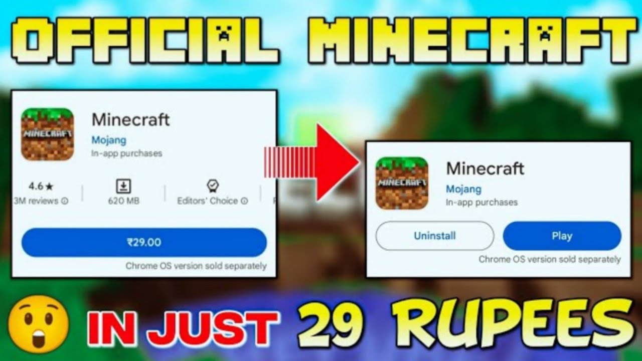 Download Official Minecraft From Play Store In Just “₹29” Rupee 🤑 ...