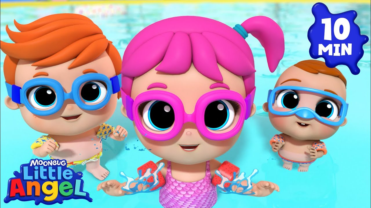 Splish Splash! It's Pool Time | Little Angel Kids Color Songs & Nursery ...