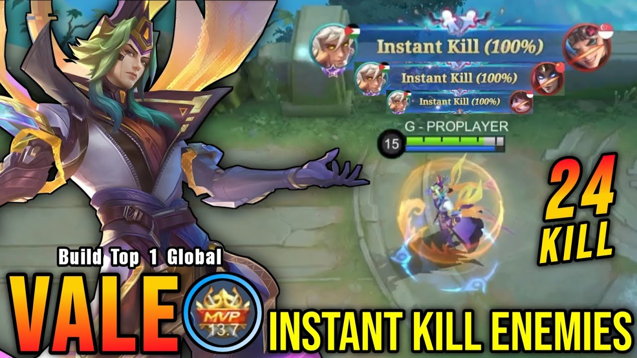 24 Kills!! Instant Kill Build Vale Insane Burst DMG!! - Build Top 1 ...