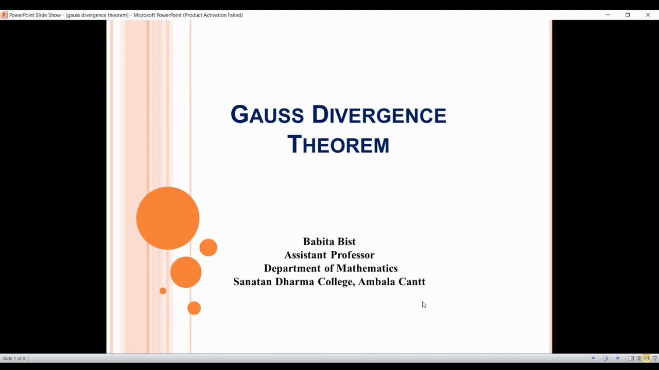 vector cal Gauss Divergence Theorem-1, S D College, Ambala - YouTube