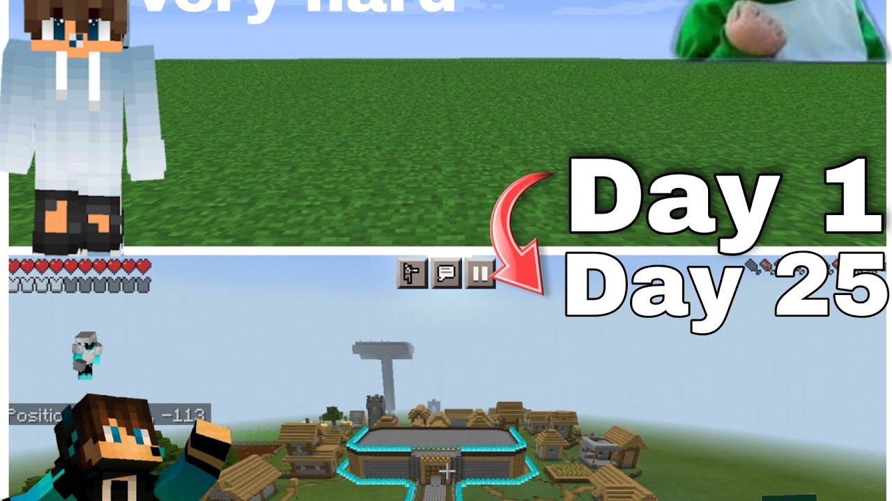 survive 25 days in minecraft superflate || #minecraft pe - YouTube