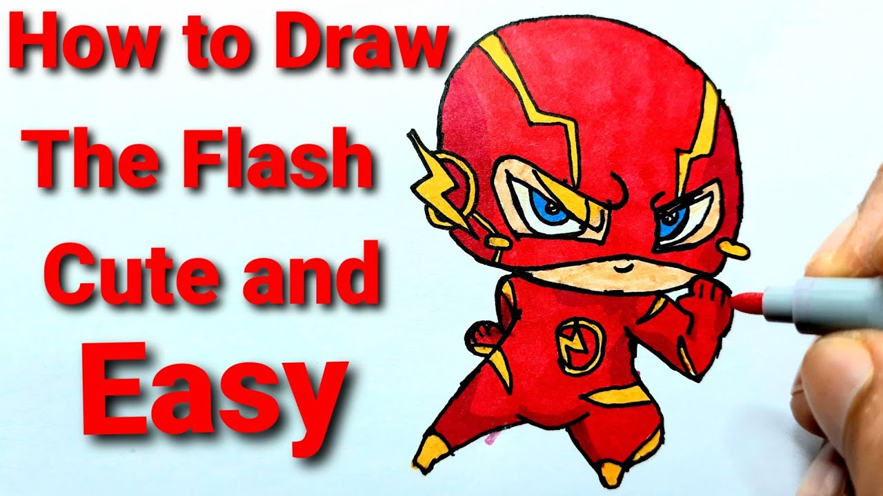 How to draw The Flash || Cute and easy - YouTube