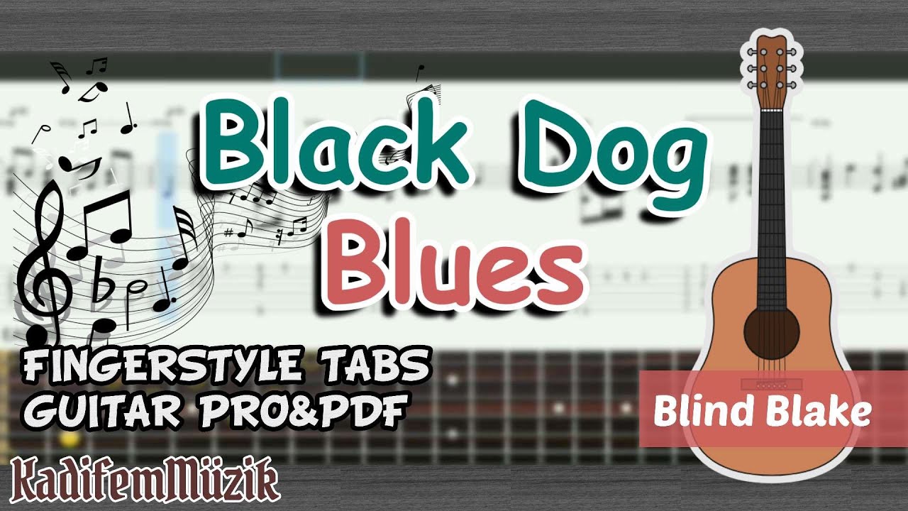 Blind Blake-Black Dog Blues Easy Fingerstyle Guitar Tutorial Tabs - YouTube