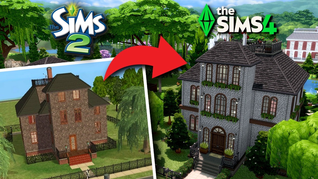 i built the Goth House from the Sims 2 in The Sims 4 - YouTube