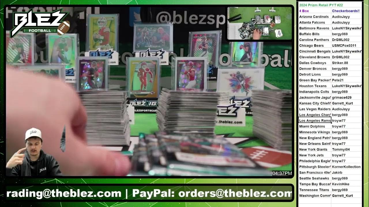 2024 Prizm Retail PYT #22 4 Box NFL Pick Your Team NFL Break - YouTube