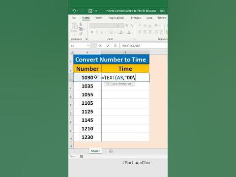 How to Convert Number to Time in Excel #excel #shortvideo #shorts - YouTube