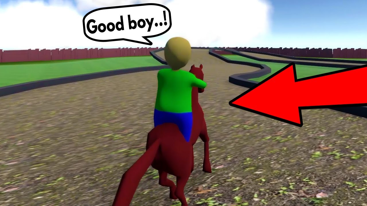 BALDI RIDING A HORSE in HUMAN FALL FLAT - YouTube