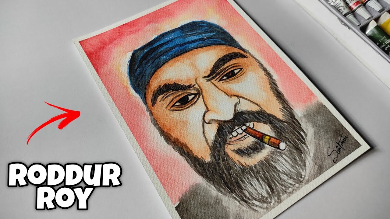 Roddur Roy drawing || Water colour drawing @santanuartstudent2296 - YouTube