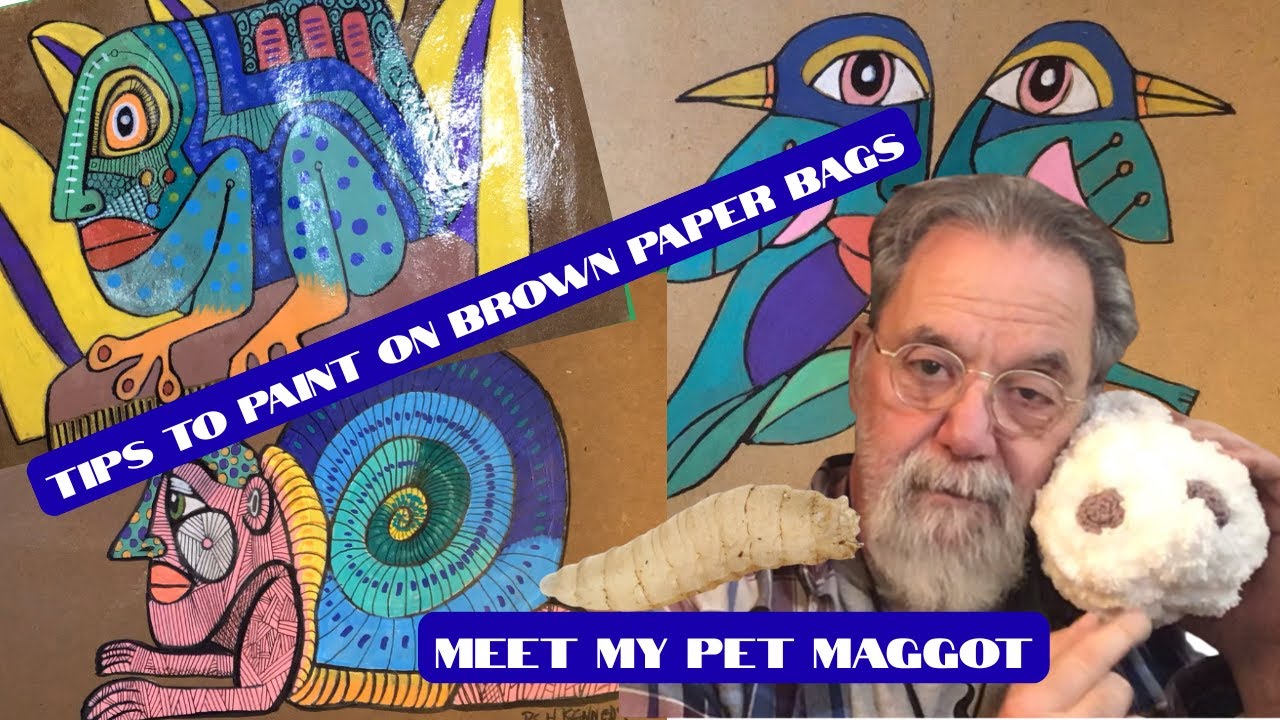 Meet my pet Maggot! Recycle brown paper bags for art - YouTube