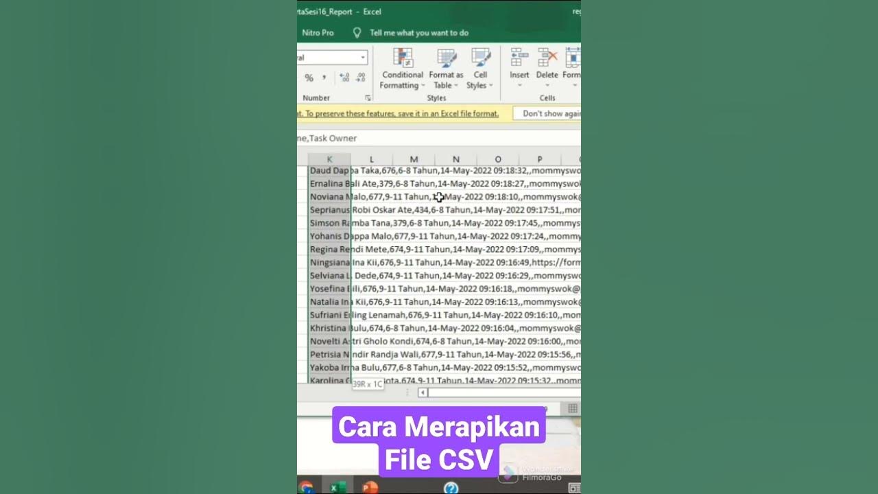 #tutorial merapikan #file #CSV di #microsoft #excel - YouTube
