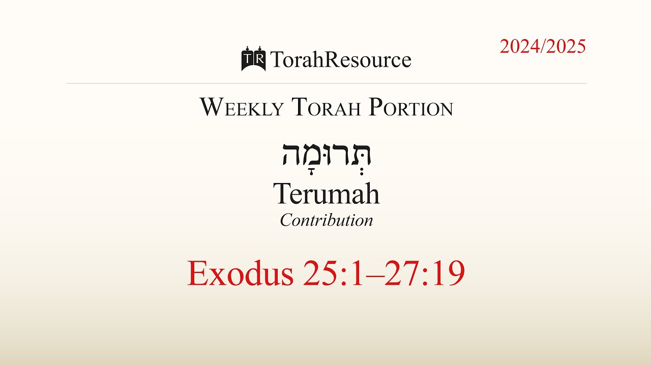 The Weekly Torah Portion | Terumah / Contribution - YouTube