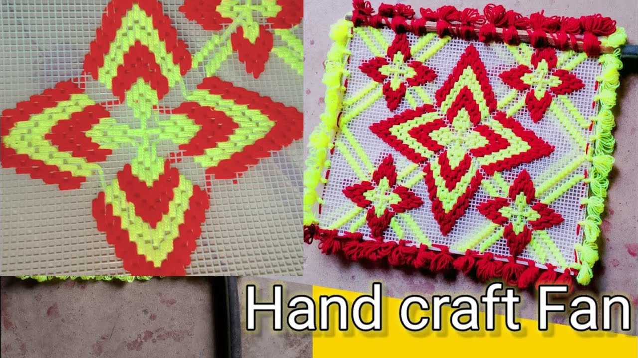 🔴 part 1. Hath pankha design/how to make hand fan/bena ka design ...