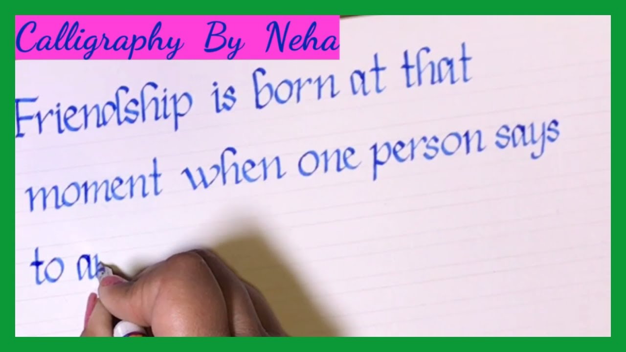 Friendship Day 3 / Beautiful Handwriting/ Creative Handwriting / Smart ...