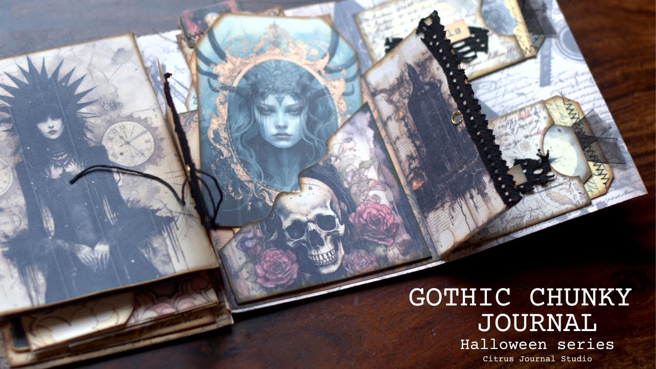 Gothic Chunky Journal - Halloween Series - Citrus Journal Studio - YouTube