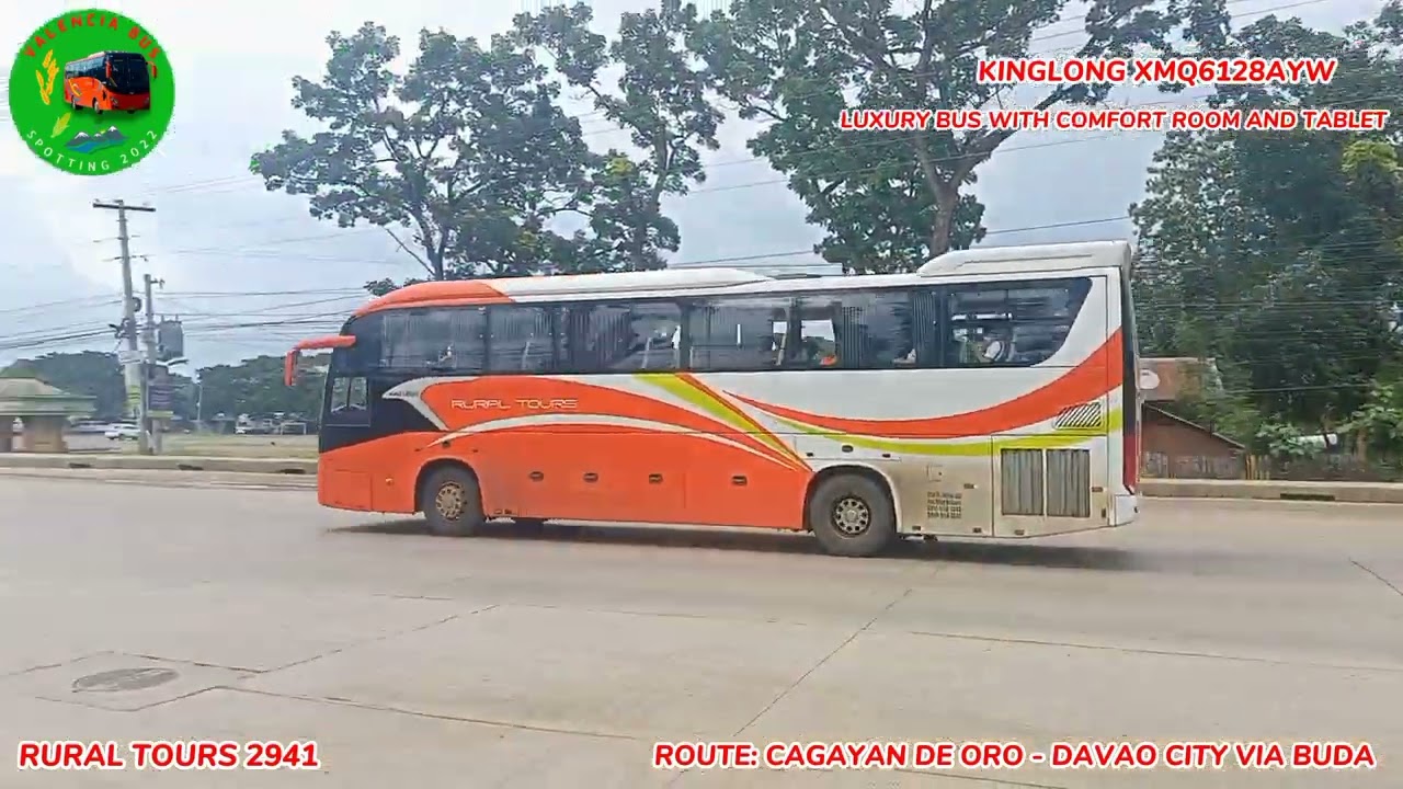 Rural Tours 2941 / Cagayan de Oro - Davao City vv Kinglong XMQ6128AYW ...