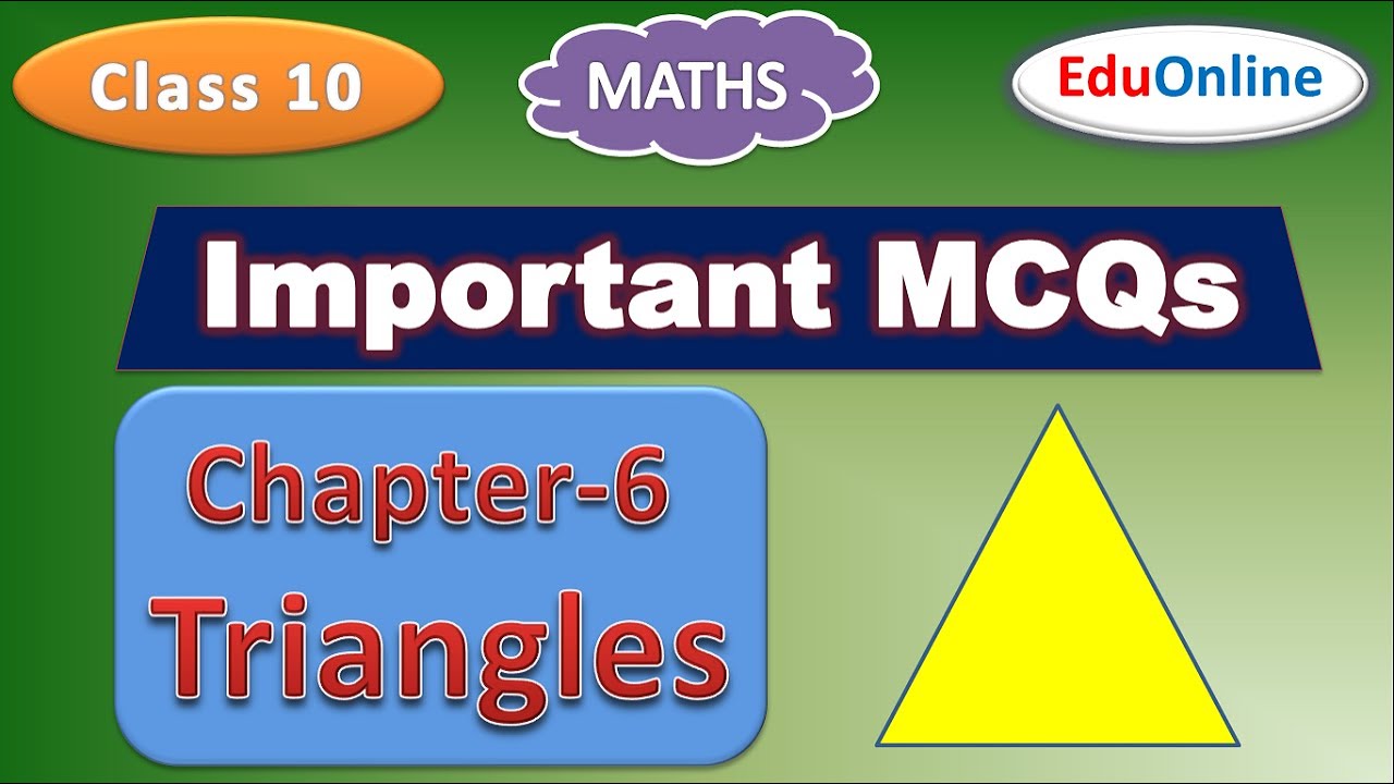 class 10 maths important MCQs answers answer | Chapter-6 Triangles ...