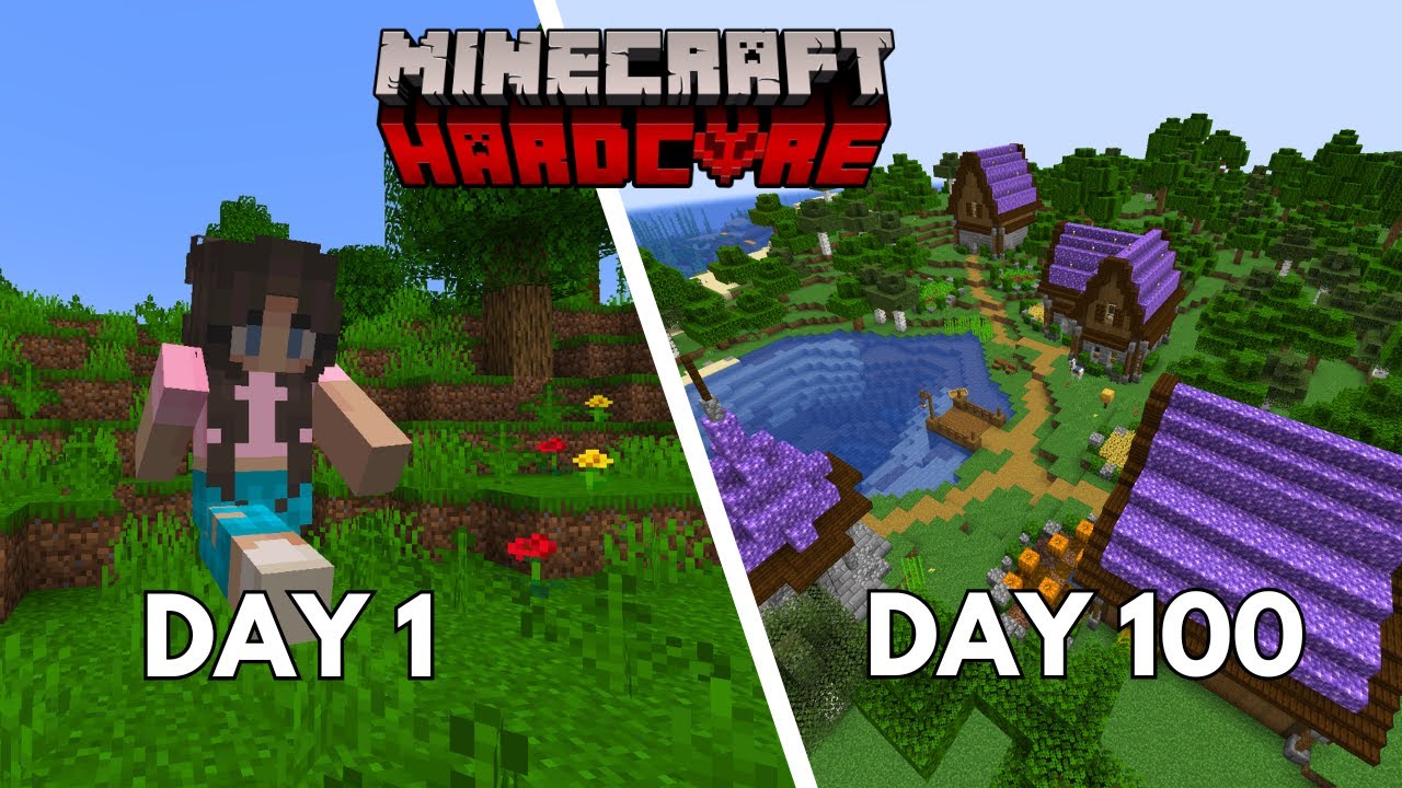 I Survived 100 days in HARDCORE MINECRAFT! - YouTube