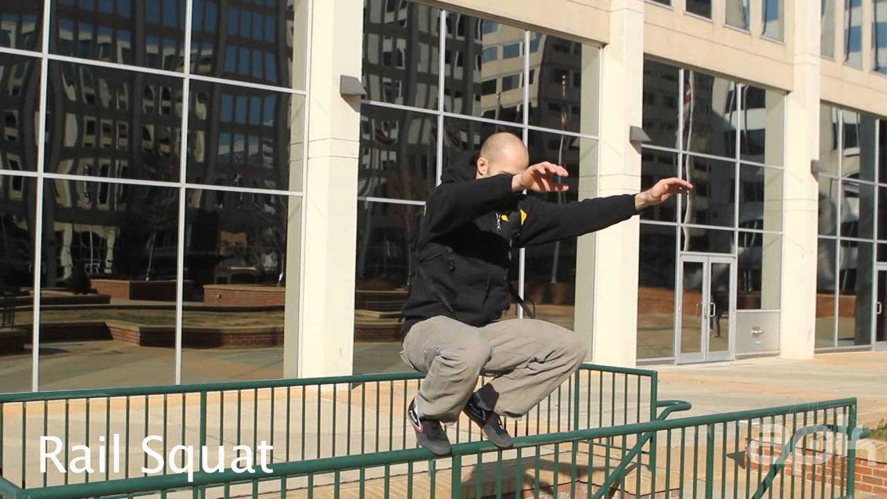 Rail Squat- Parkour Conditioning and Training - YouTube