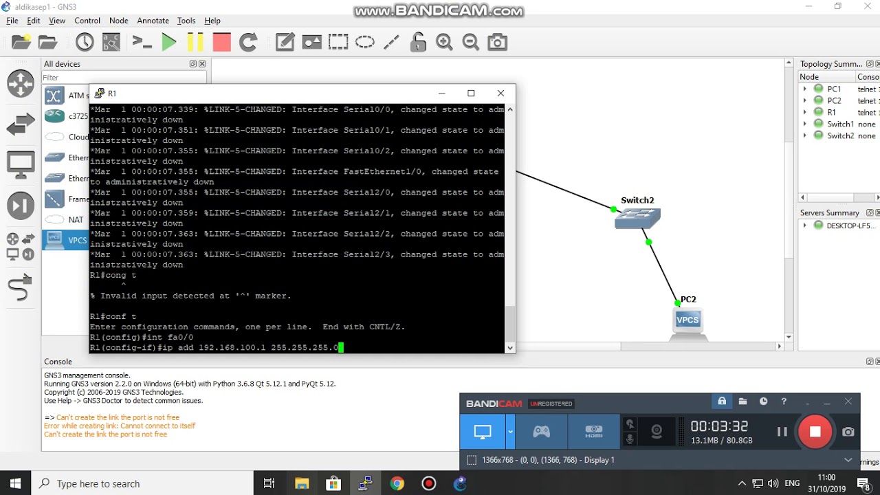 menghubungkan 2 jaringan yang berbeda via router cisco c3725 di gns 3 ...