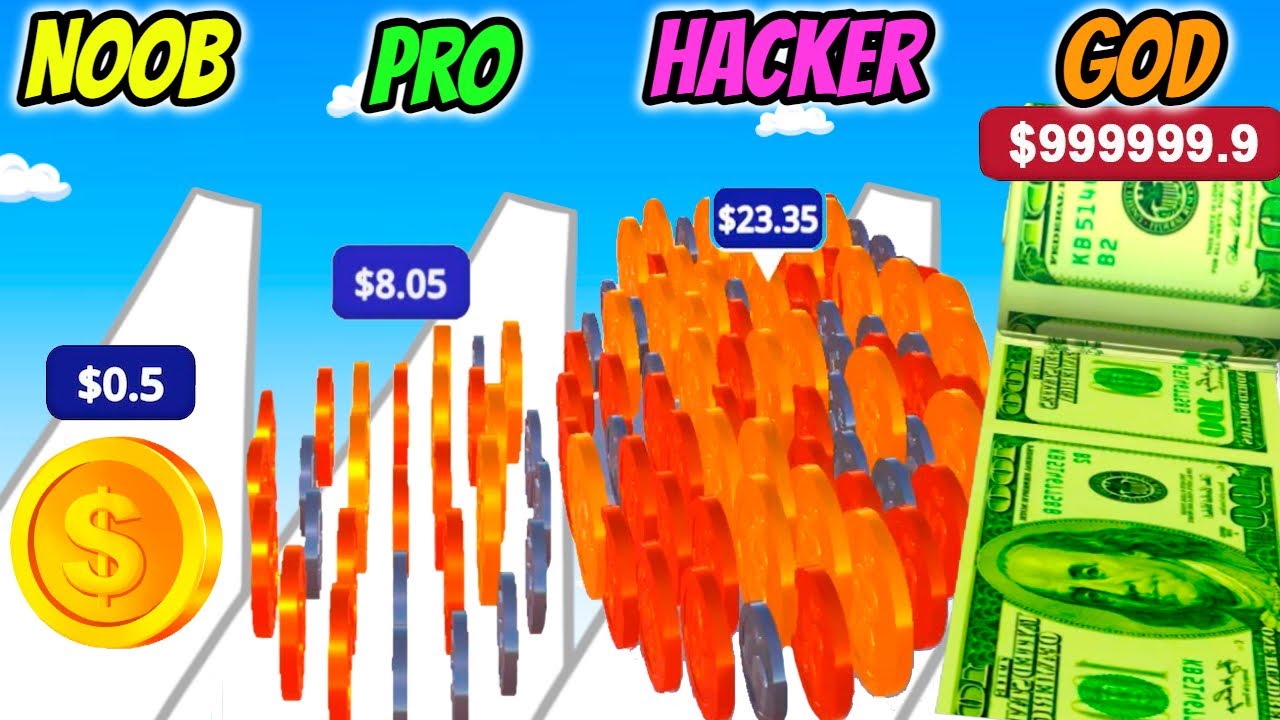 Money Rush - NOOB vs PRO vs HACKER vs GOD - YouTube