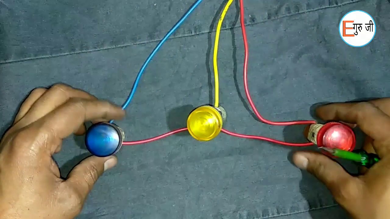 how to3 phase indicator circuit connection - YouTube
