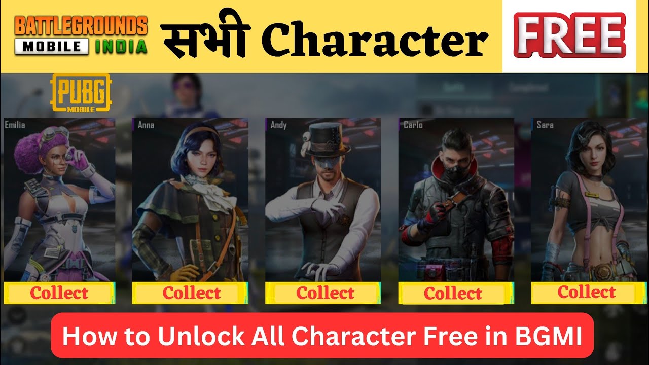 How to Unlock All Character Free in BGMI | How To Get Free Character In ...