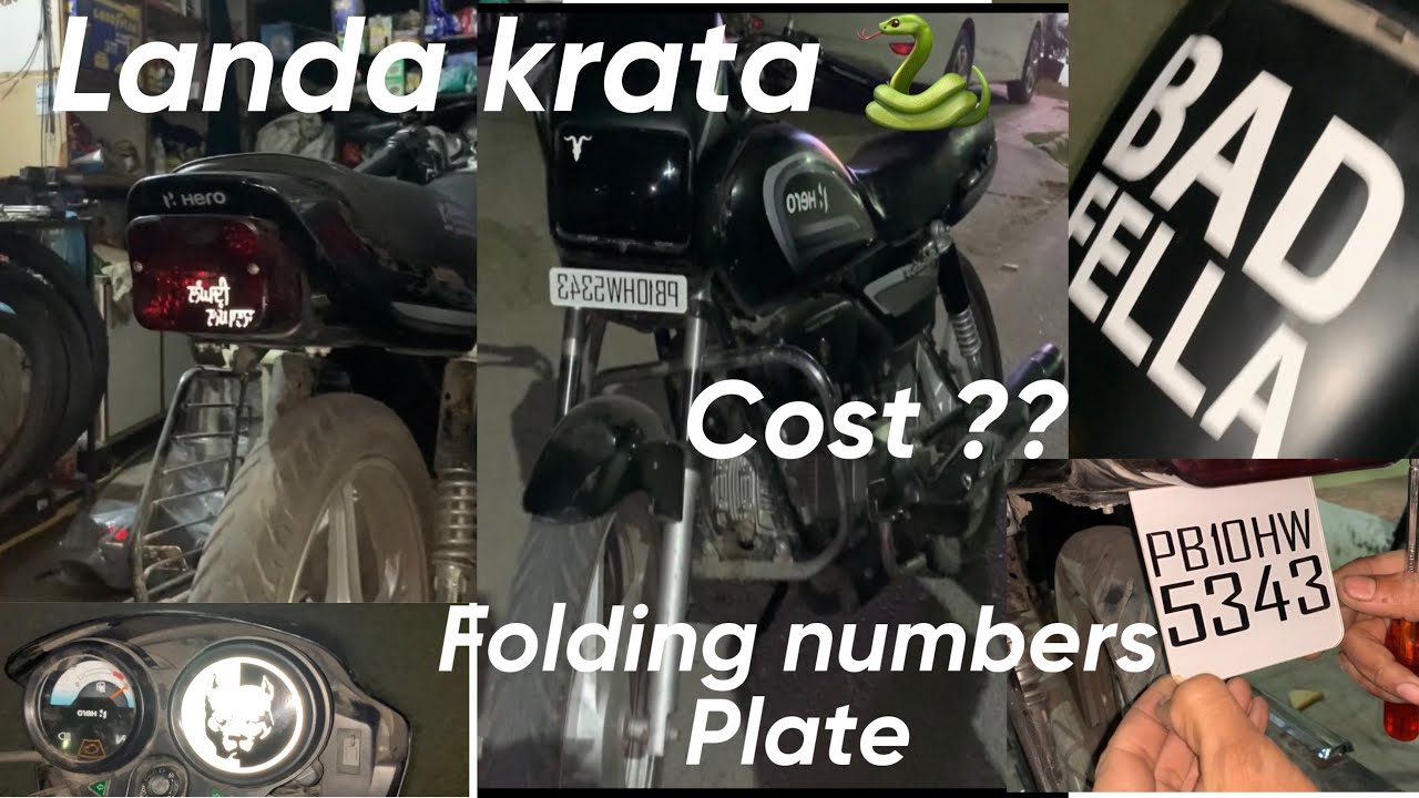 Splendor stock modifiy| Landa krata🐍 Folding number plate | stikers ...