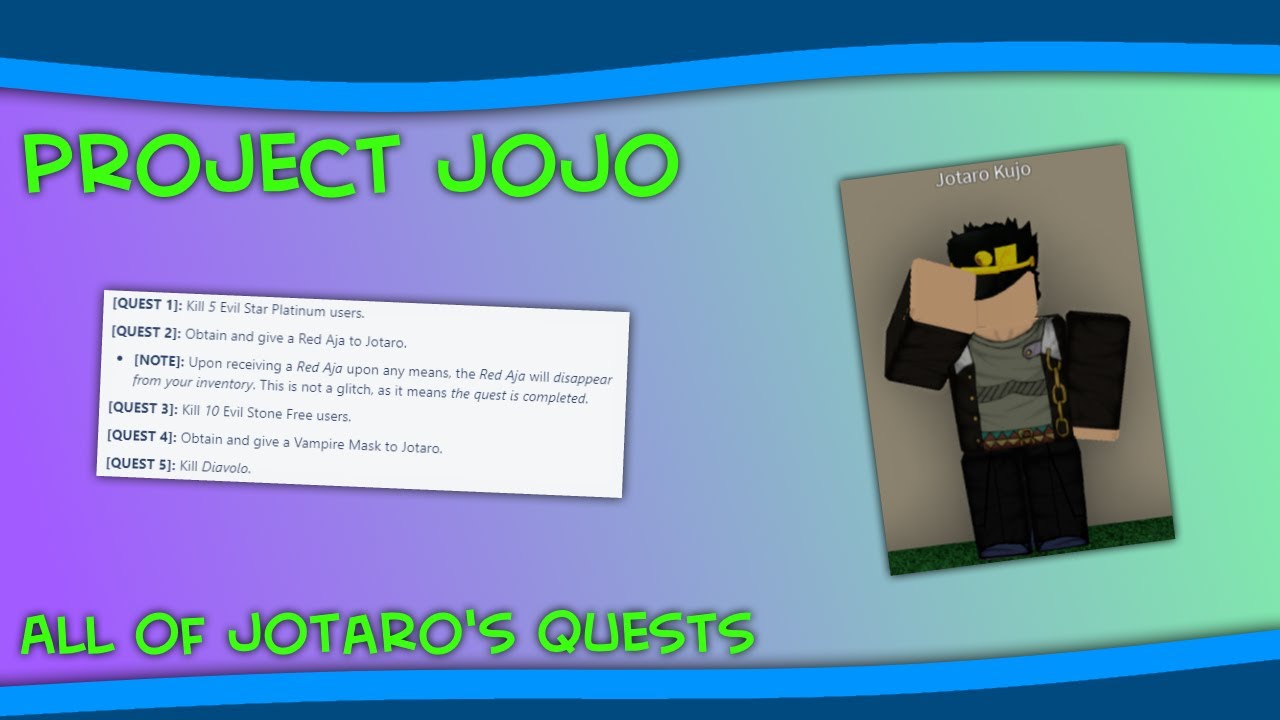 Project JoJo All Of Jotaro's Quests - YouTube