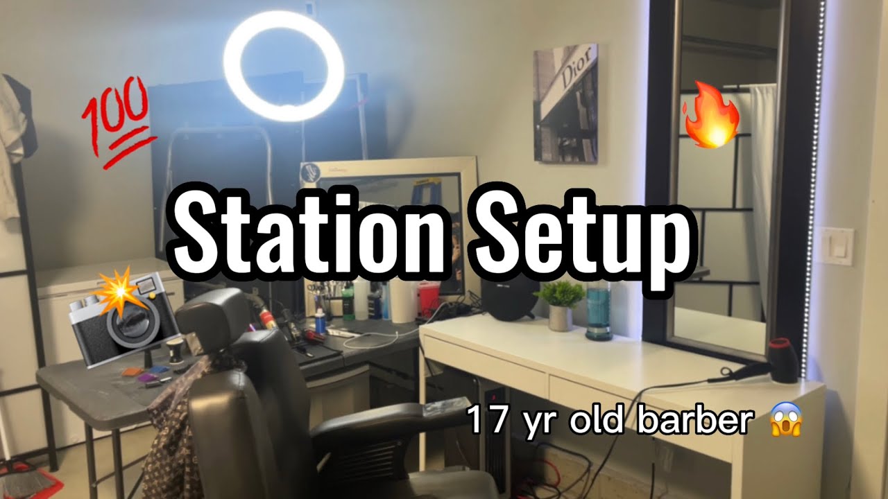 HIGHSCHOOL BARBER STATION SETUP TOUR 🔥 - YouTube