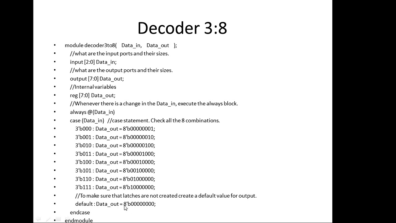 3 To 8 Decoder Verilog Code Design Talk