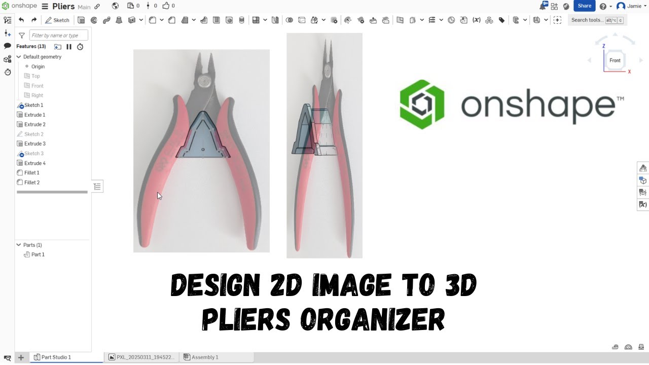 Design an Organizer 2D to 3D Using Onshape Free Plan - YouTube