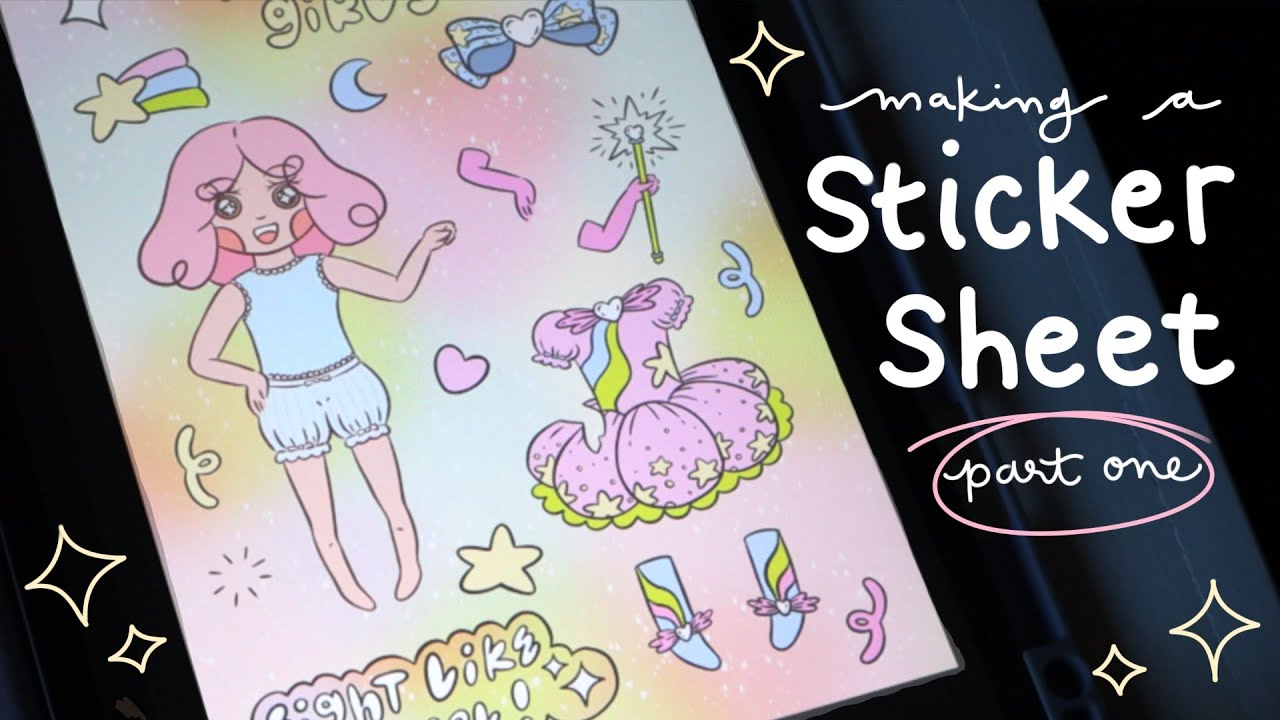 create a sticker sheet with me ! PART ONE - YouTube