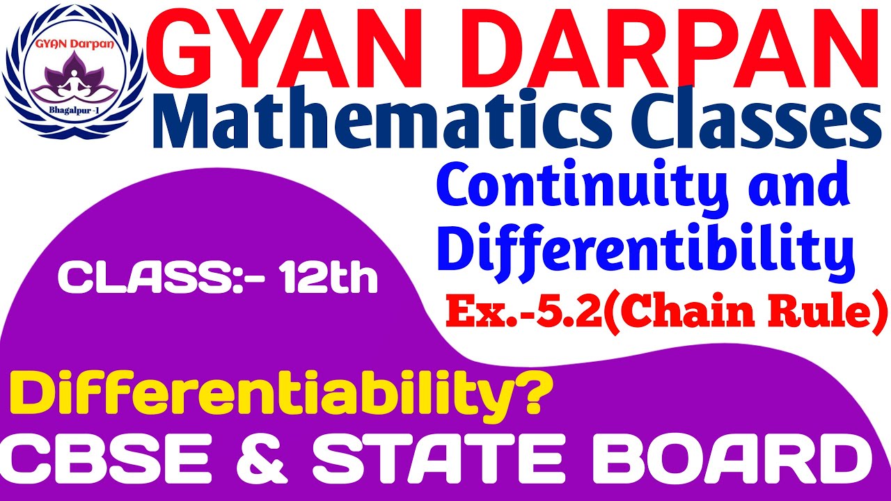 Continuity and Differentiability Class 12th Maths NCERT| Chapter:- 5|Ex ...