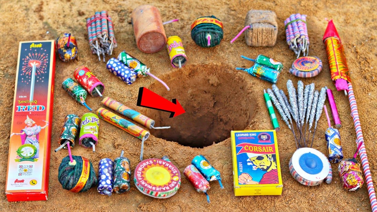 Unique Crackers Testing In Hole || Different Types Of Fireworks ...