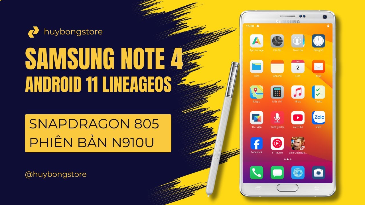 Samsung Note 4 Bản Snapdragon N910U _ Cài Rom Android 11, Hỗ trợ Xem ...