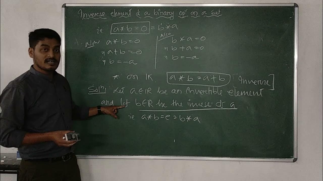 Binary Operation (L-5), Inverse element of a Binary operation, NCERT Class XII - YouTube