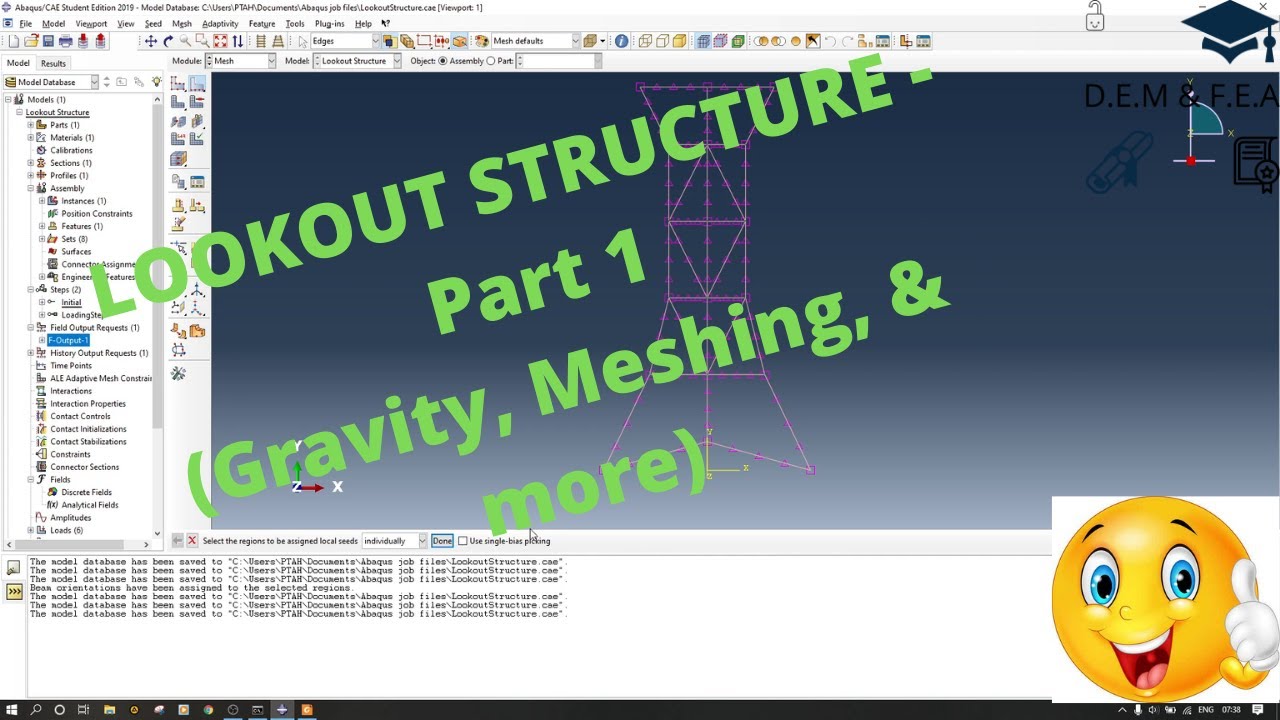 Lookout Structure Analysis PART 1 – Abaqus (Concentrated Load, UDL and ...