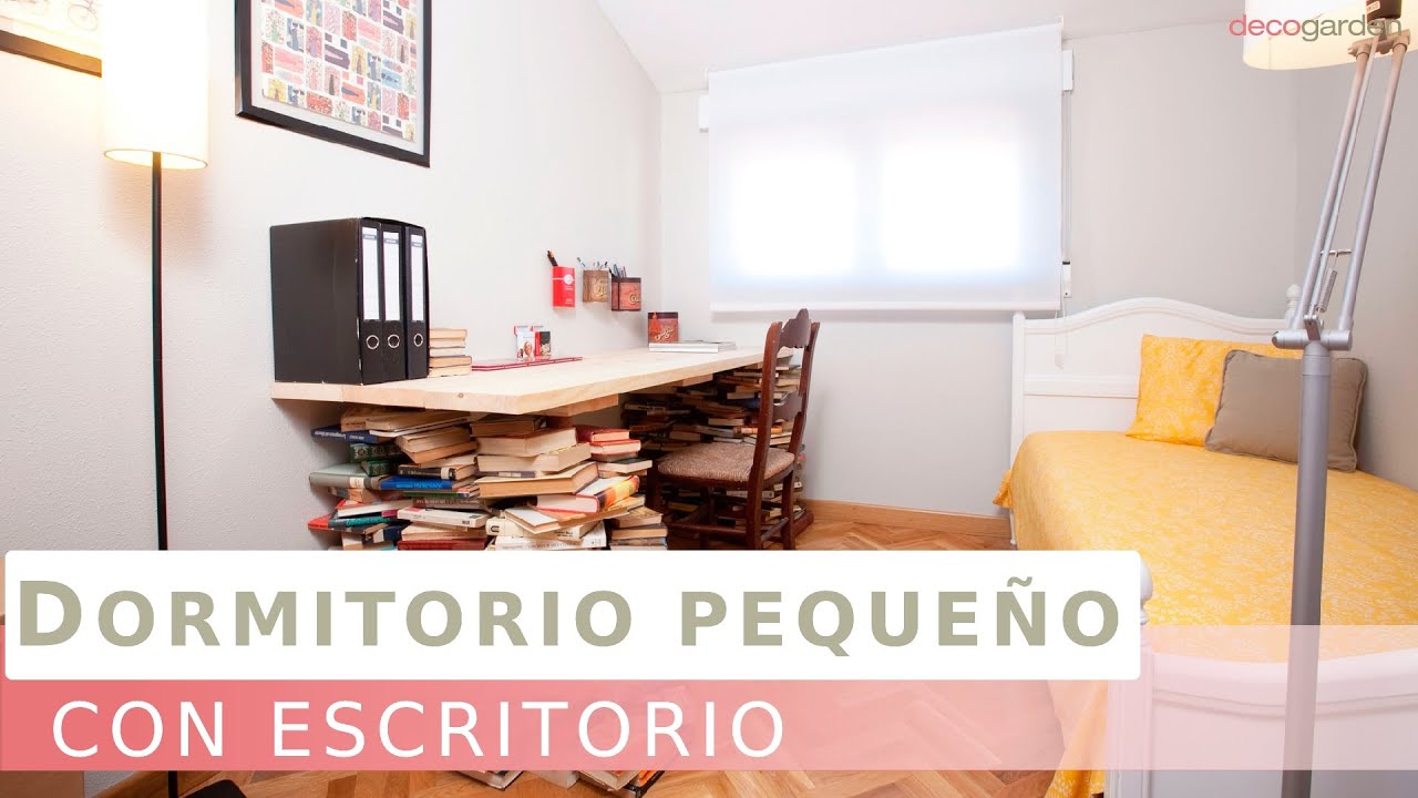 DORMITORIO PEQUEÑO con ESCRITORIO // Ideas sencillas con Decogarden ...