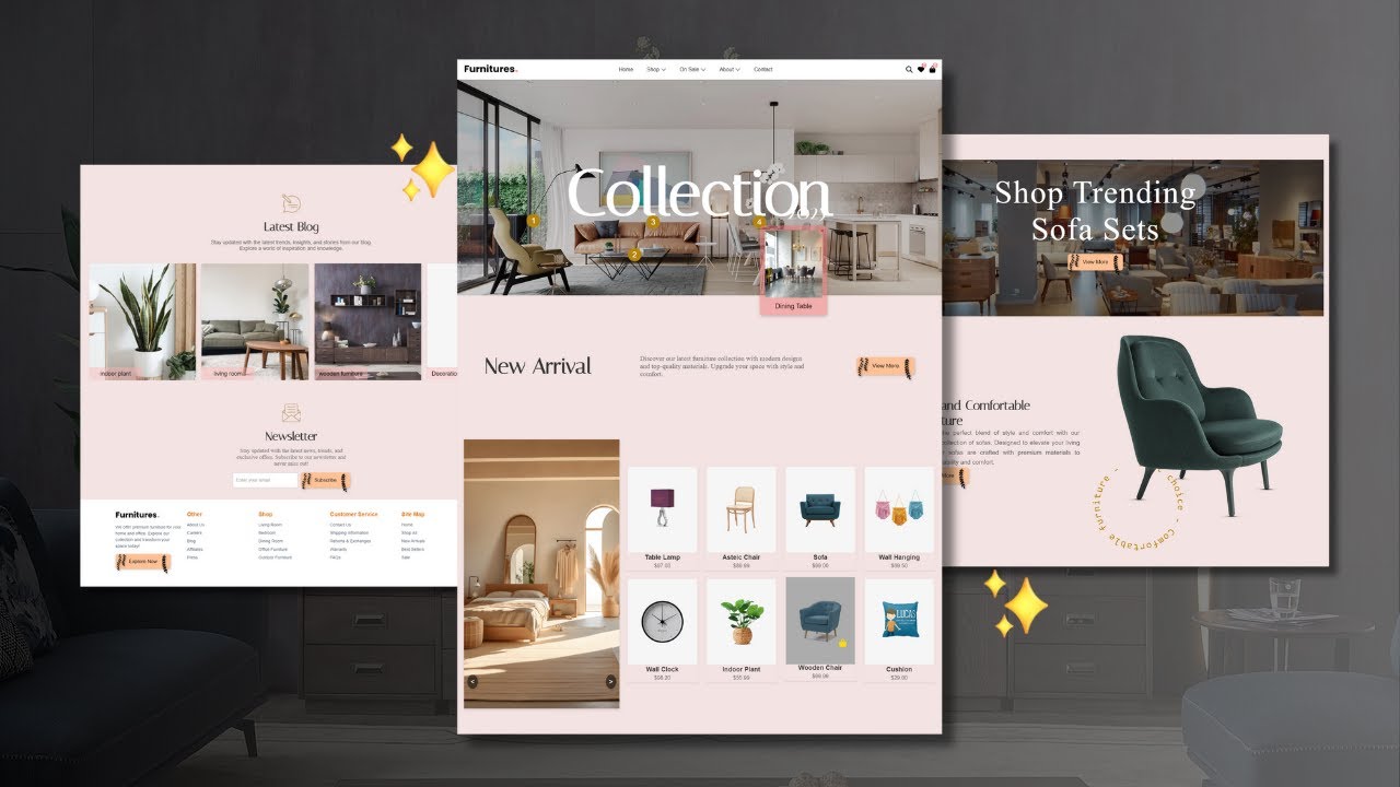 Build a Complete Furniture E-Commerce Website using HTML, CSS ...