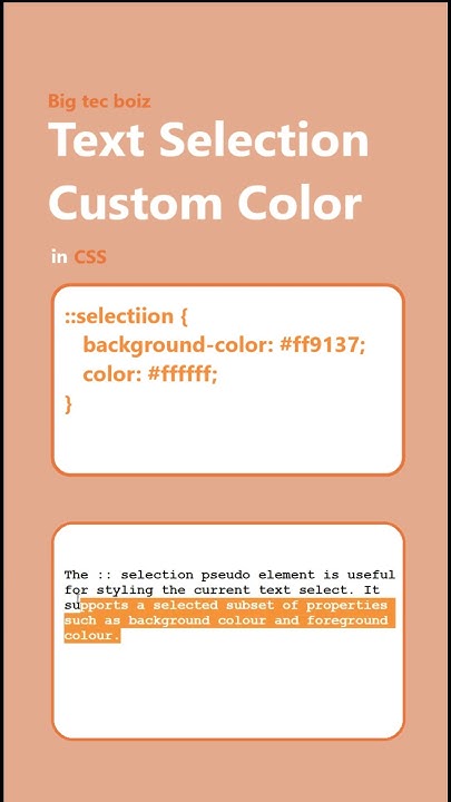 Text Selection Custom Color Shorts Html Html5 Htmltutorial Htmlcss Css Css3 Code Coding