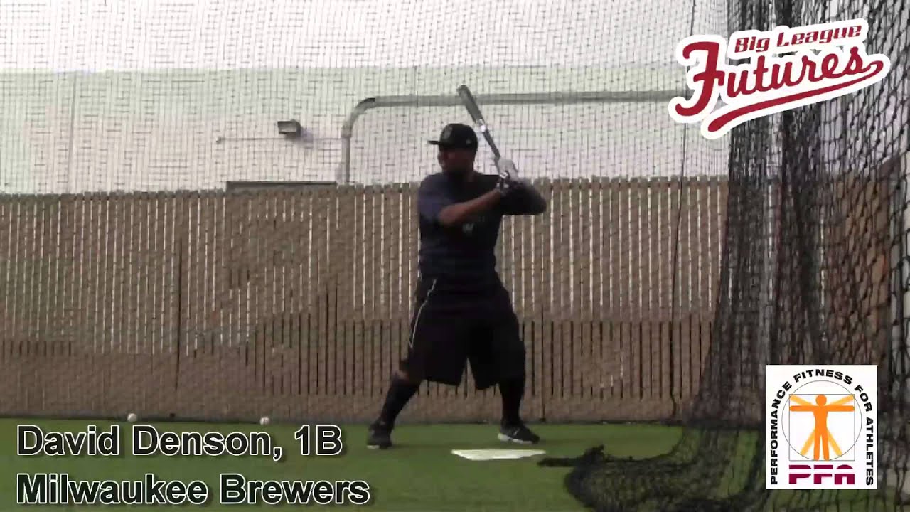 DAVID DENSON BATTING PRACTICE VIDEO, 1B, MILWAUKEE BREWERS @Chandler ...