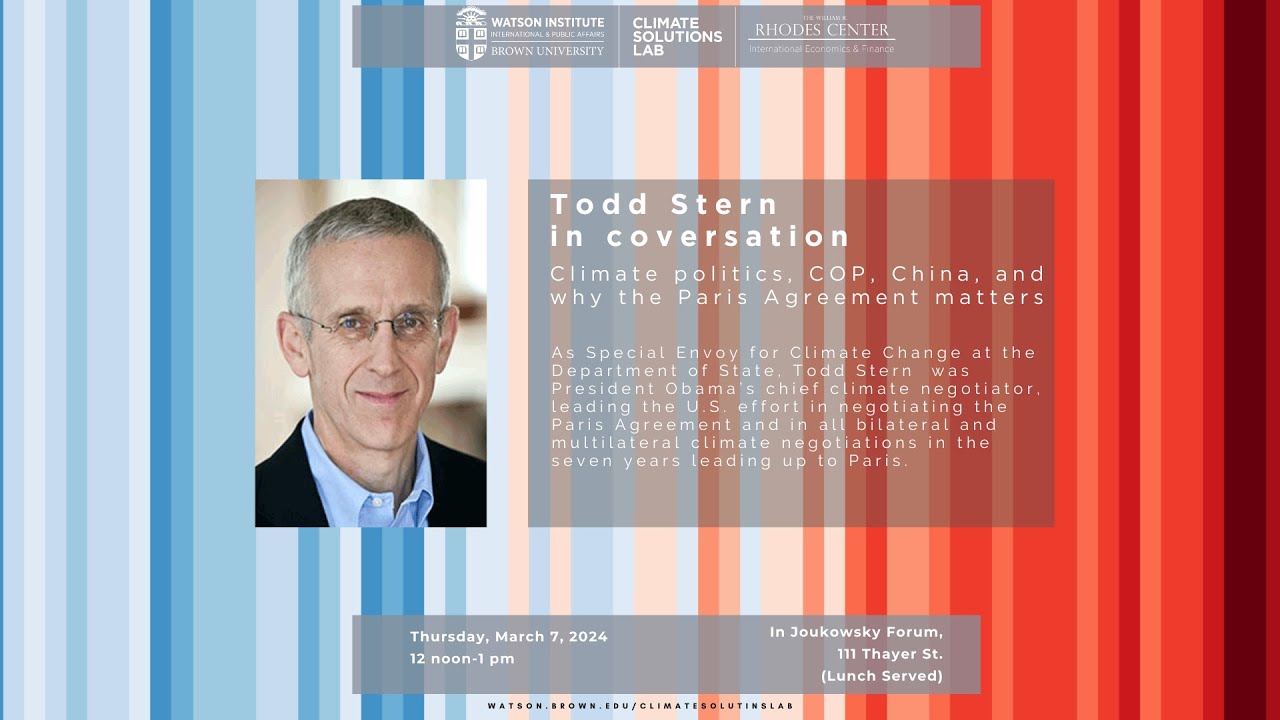 Todd Stern in conversation: climate politics and diplomacy - YouTube