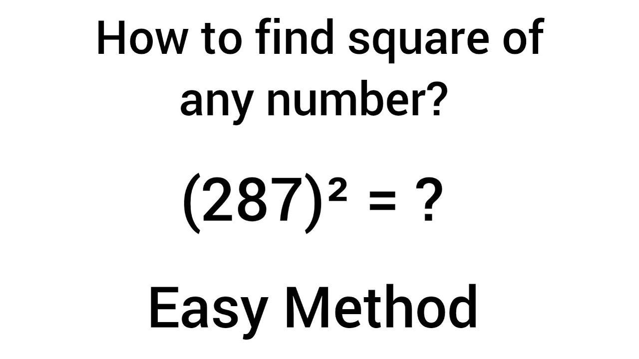 How to find square of any number? From 1 to 300 | Easy method to find ...