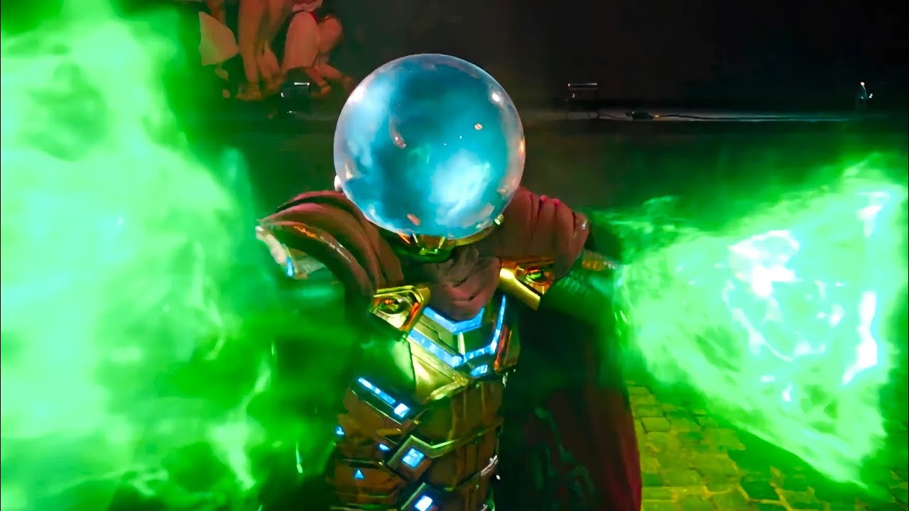 Spider-Man and Mysterio vs Fire Elemental fight scene - Spiderman Far ...